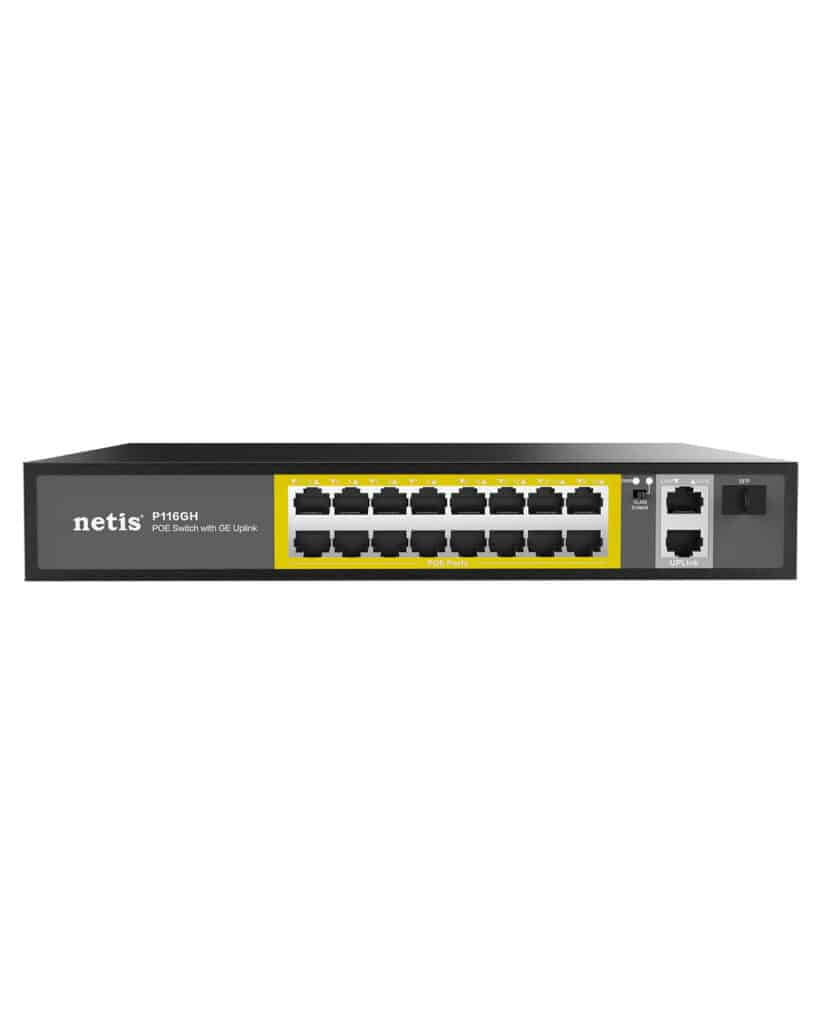 Netis 18 Ports standard POE switch that provides 16 FE POE ports/ 2 ...