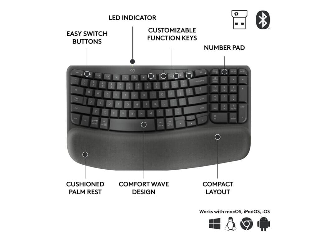 Logitech Wave Keys For Business - Graphite - tech.co.za