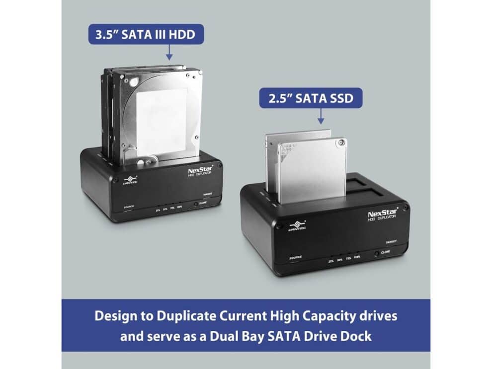 Vantec NexStar JX Dual Bay Dock for SATA Drive with Clone Function ...