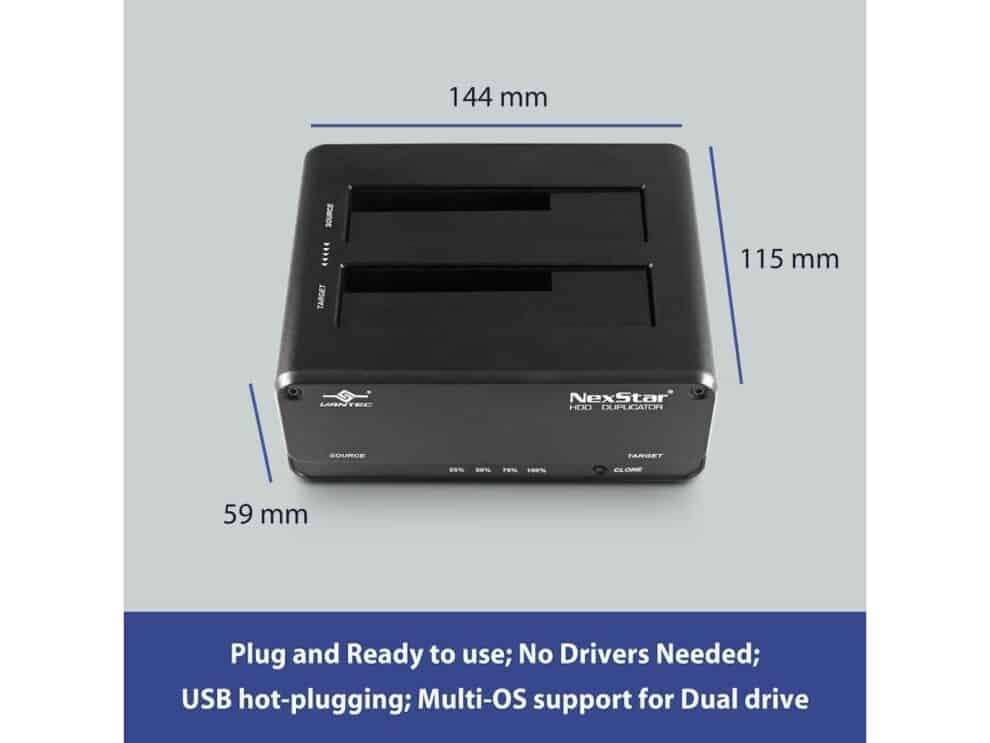 Vantec NexStar JX Dual Bay Dock for SATA Drive with Clone Function ...