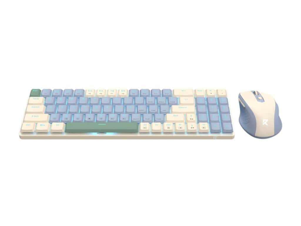 Redragon BS8772 Wireless Keyboard and Mouse Combo - Cream/Blue - tech.co.za