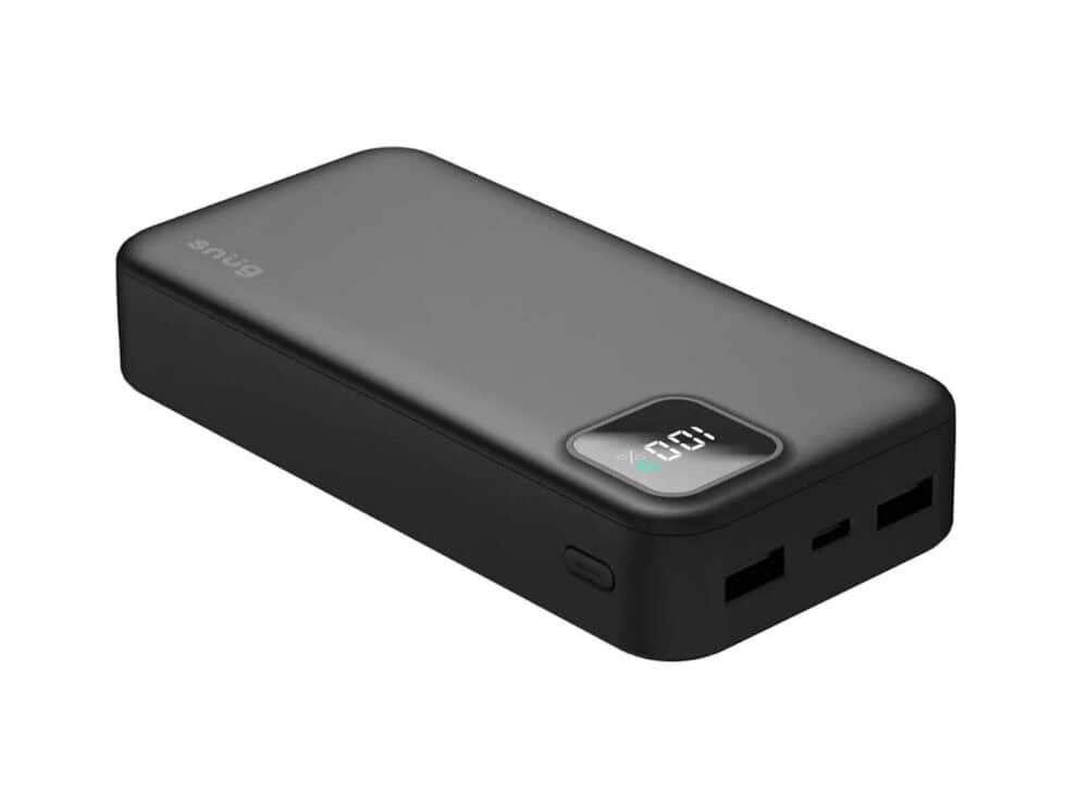 Snug 20 000mAh Square Digital PD Power Bank - Black - tech.co.za