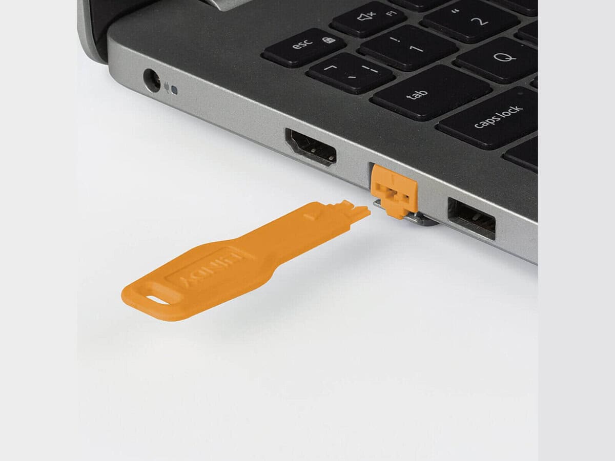 Lindy Rj45 Port blocker - Orange, 10 Pack, 1 Key - tech.co.za